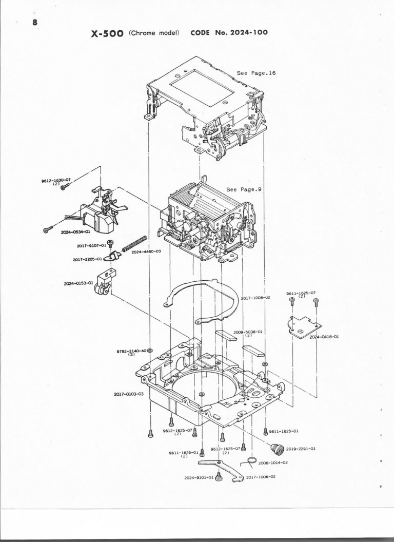 Exploded Parts List for Minolta X-500/570 - Lens QA Works